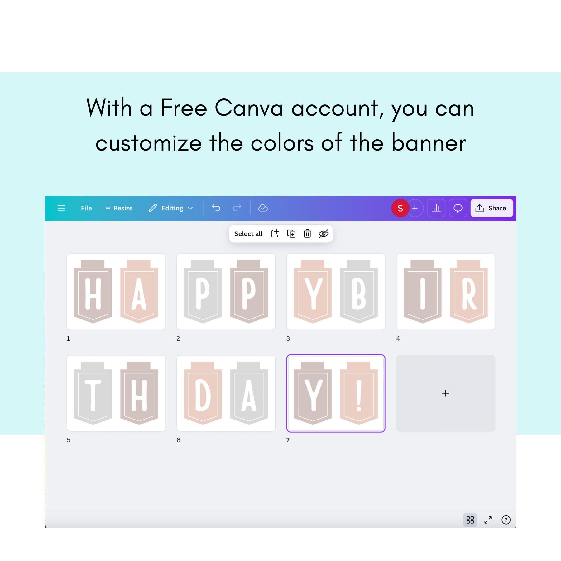 Printable Happy Birthday Banner | Birthday Decorations | Pink, Blue ...