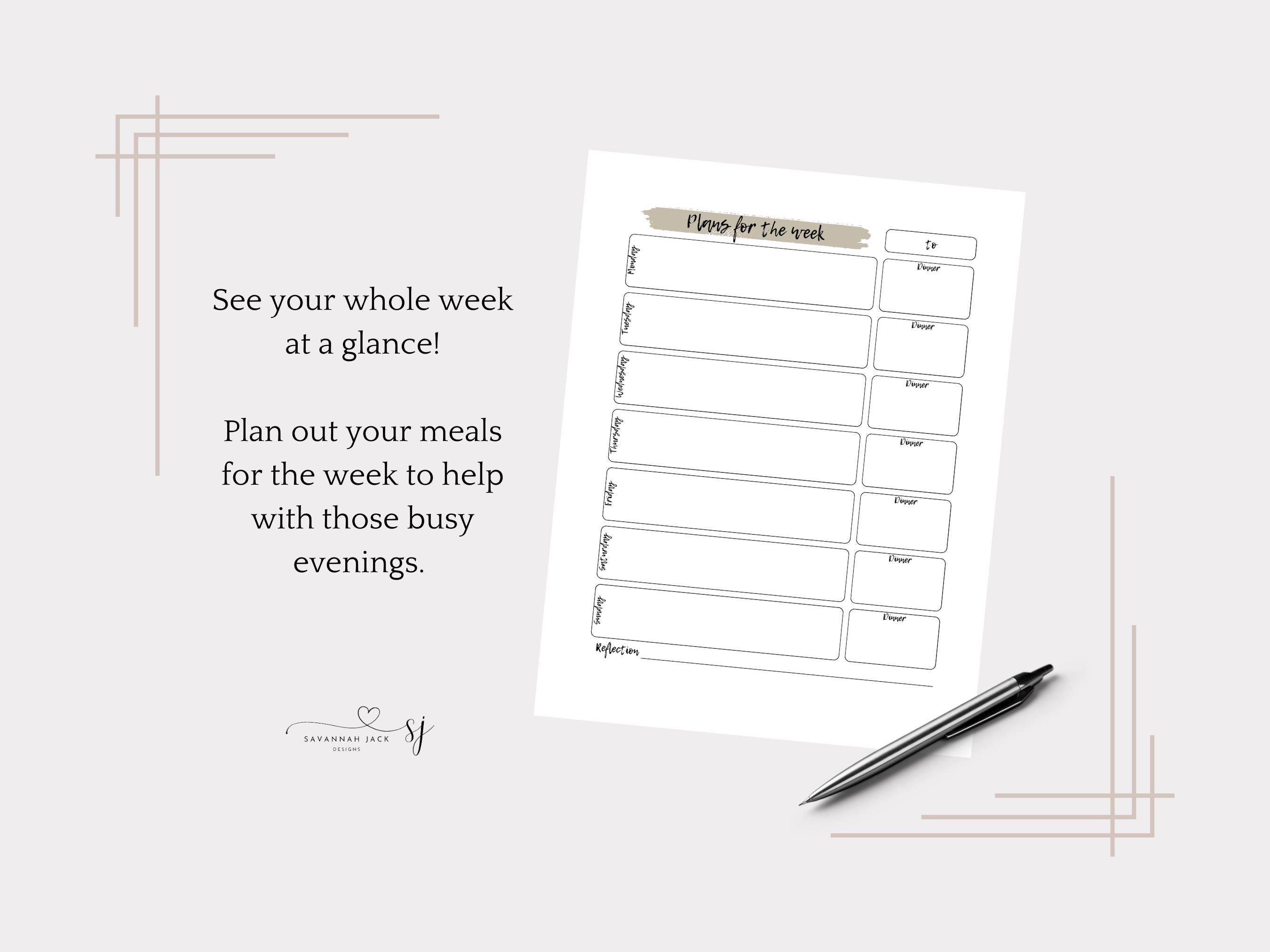 Printable Undated Planner Bundle | Daily, Weekly, and Monthly Planner ...