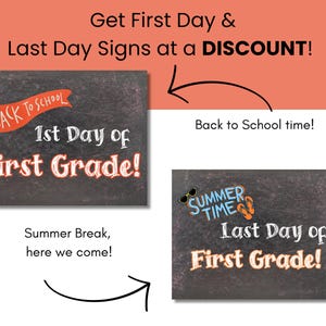 Printable Back to School Chalkboard Signs | First Day and Last Day ...