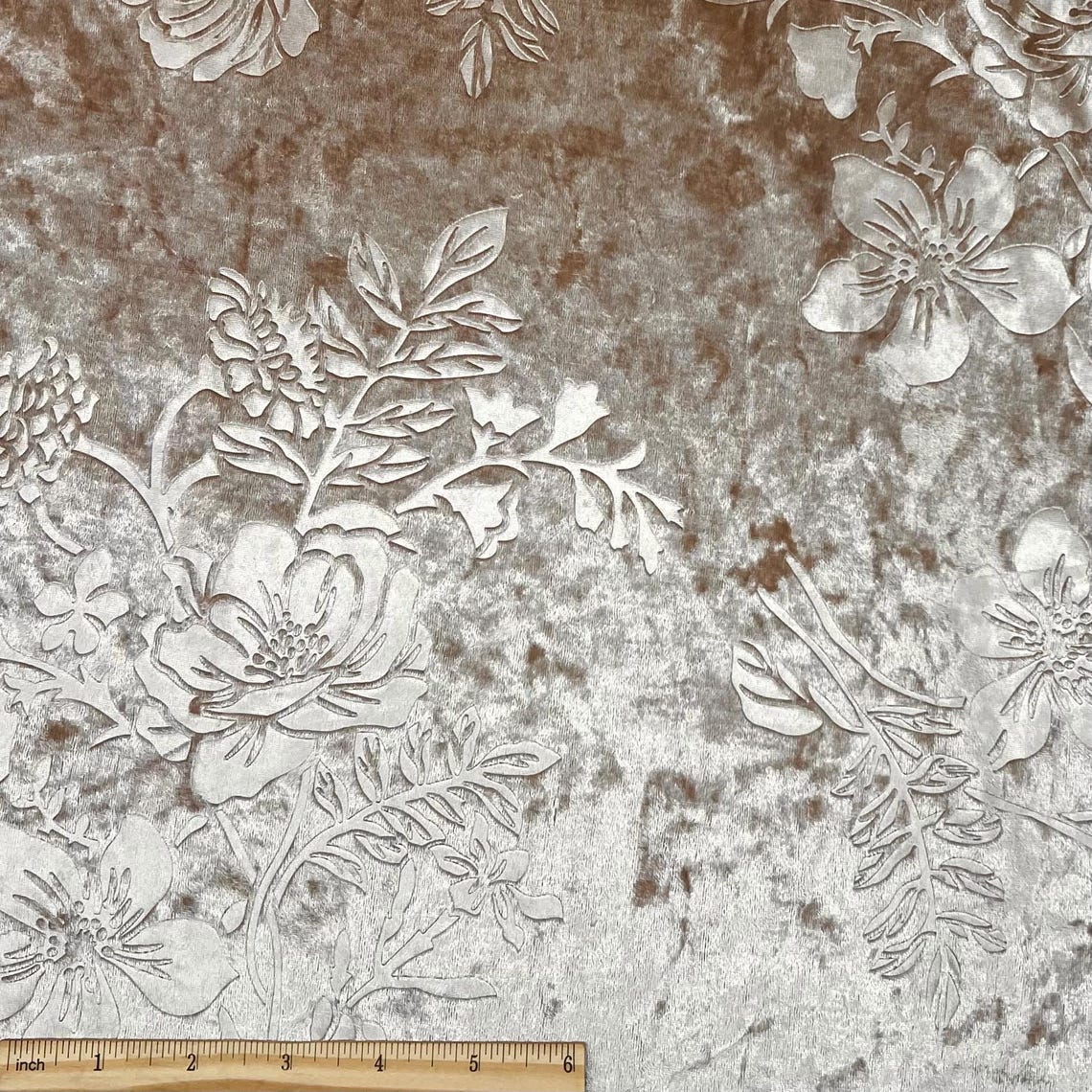 Floral Embossed Stretch Crushed Velvet Fabric Sold by the Yard - Etsy