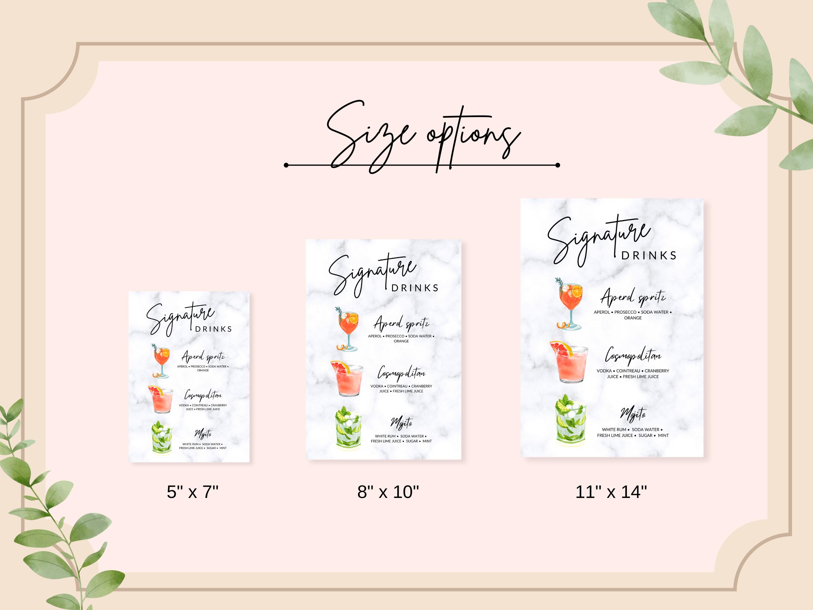 Editable Signature Drinks Menu Customizable Canva Template Printable ...