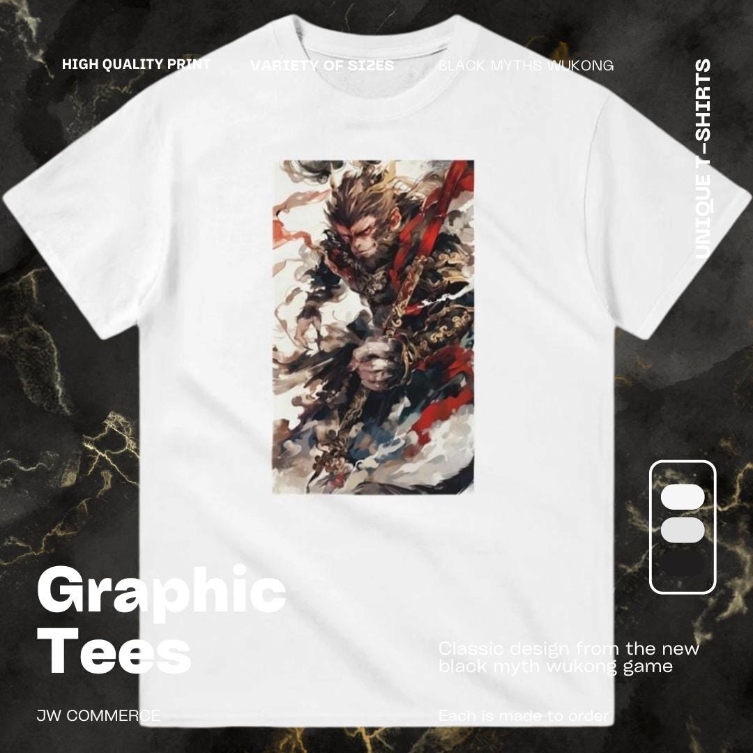 Men's Graphic Tee Black Myth Wukong Merch - Etsy