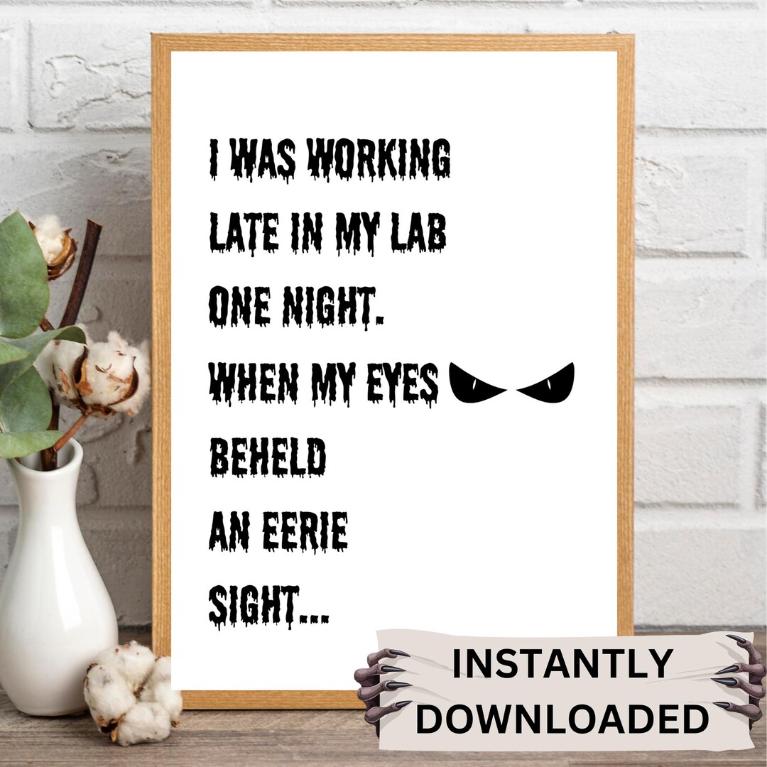 Funny Halloween Poster: Spooky Lab Poem Art (digital Print) - Etsy