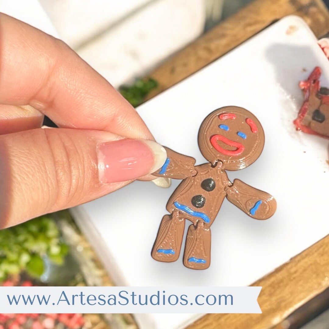 Mini Gingerbread Man Flexi 3D Printed Articulated Toy - Etsy