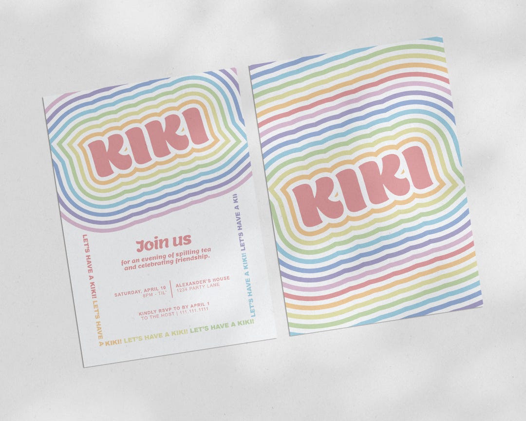 Kiki Party Invitation Let's Have a Kiki Digital Download 5x7 - Etsy