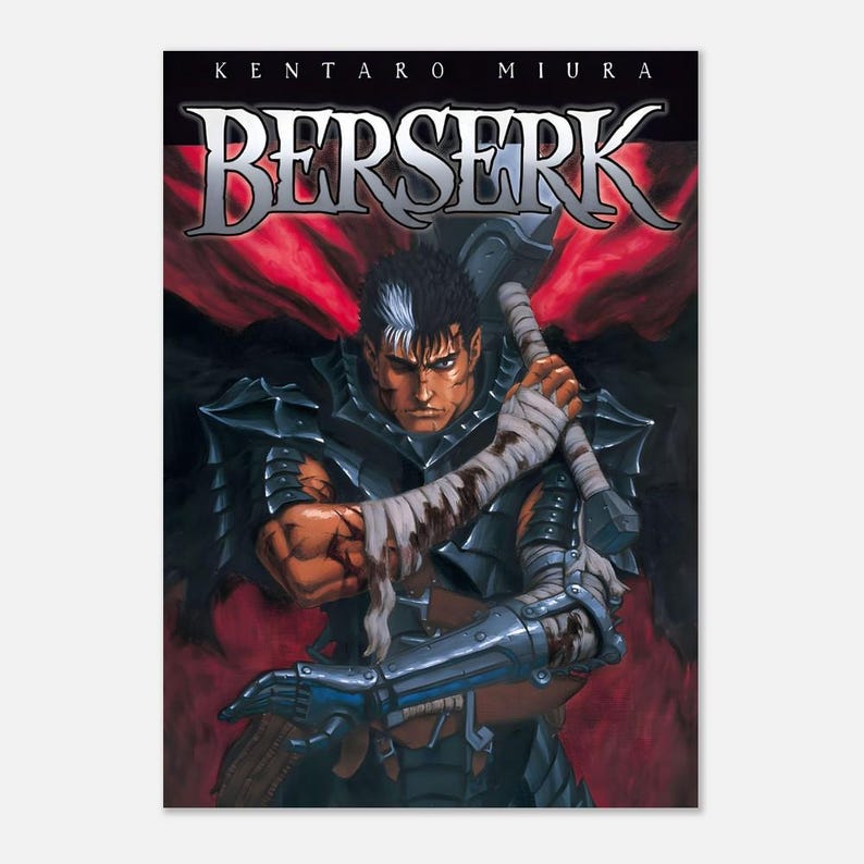 Berserk Manga Cover Art Print, Guts Anime Poster, Semi-glossy Paper ...