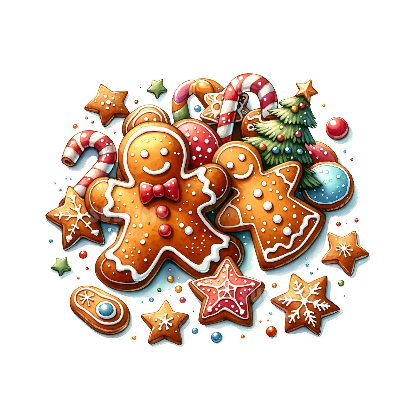Watercolor Gingerbread Clipart, 14 Gingerbread Cookies JPG Images Clip ...