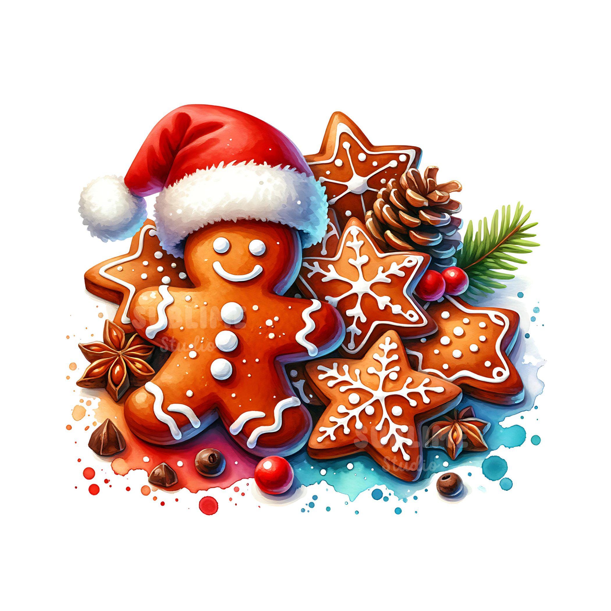 Watercolor Gingerbread Clipart, 14 Gingerbread Cookies JPG Images Clip ...