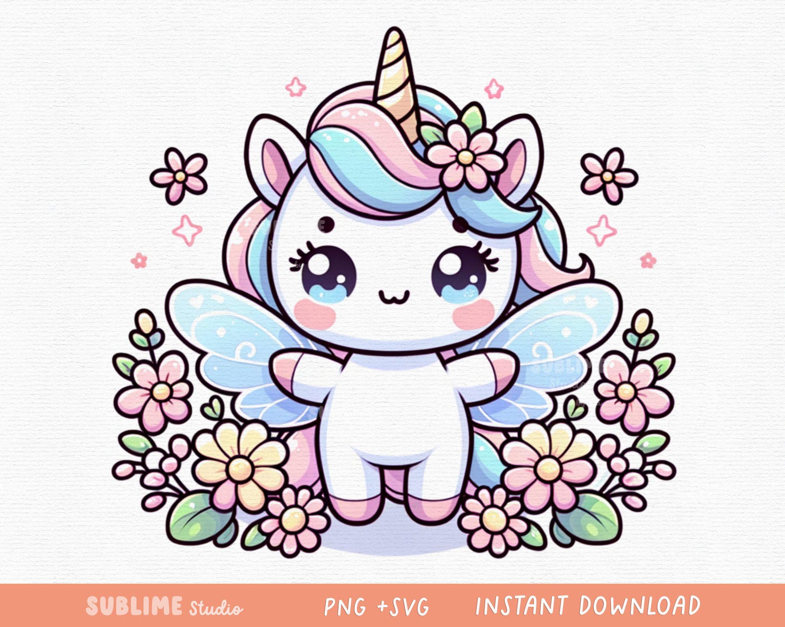 Clipart licorne, clipart fée, Png et SVG, licorne de printemps, licorne ...