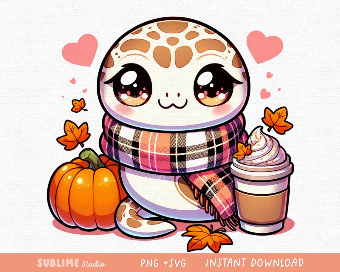 Cute Snake and Coffee Png and SVG, Snake With Coffee, Fall Coffee Png ...