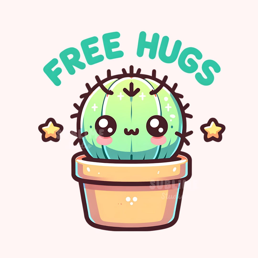 Cactus Clipart Png and SVG, Free Hugs, Cacti Png, Plant Mom, Funny ...