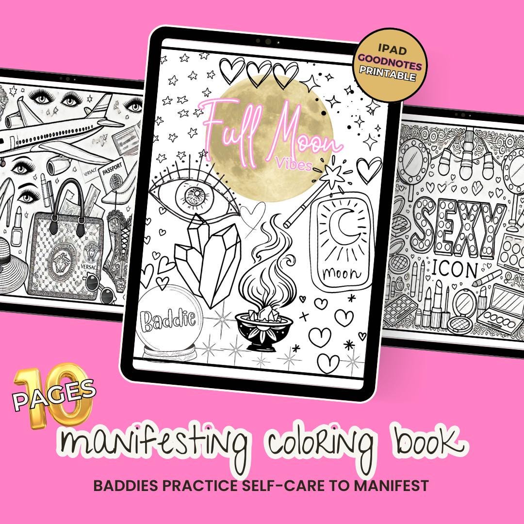 Baddie Bish Vibes Coloring Book for Adults 10-page Digital Download for ...