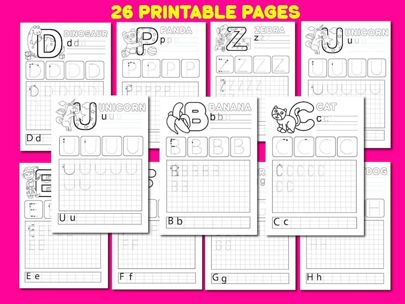 ABC Alphabet Coloring Book for Toddlers – 26 Printable Pages (PDF ...