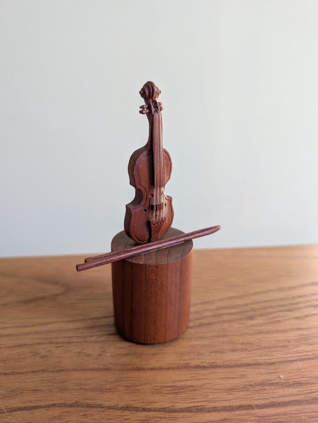 Hand Carved Tiniest Violin Wooden Figure for the Violinist or ...