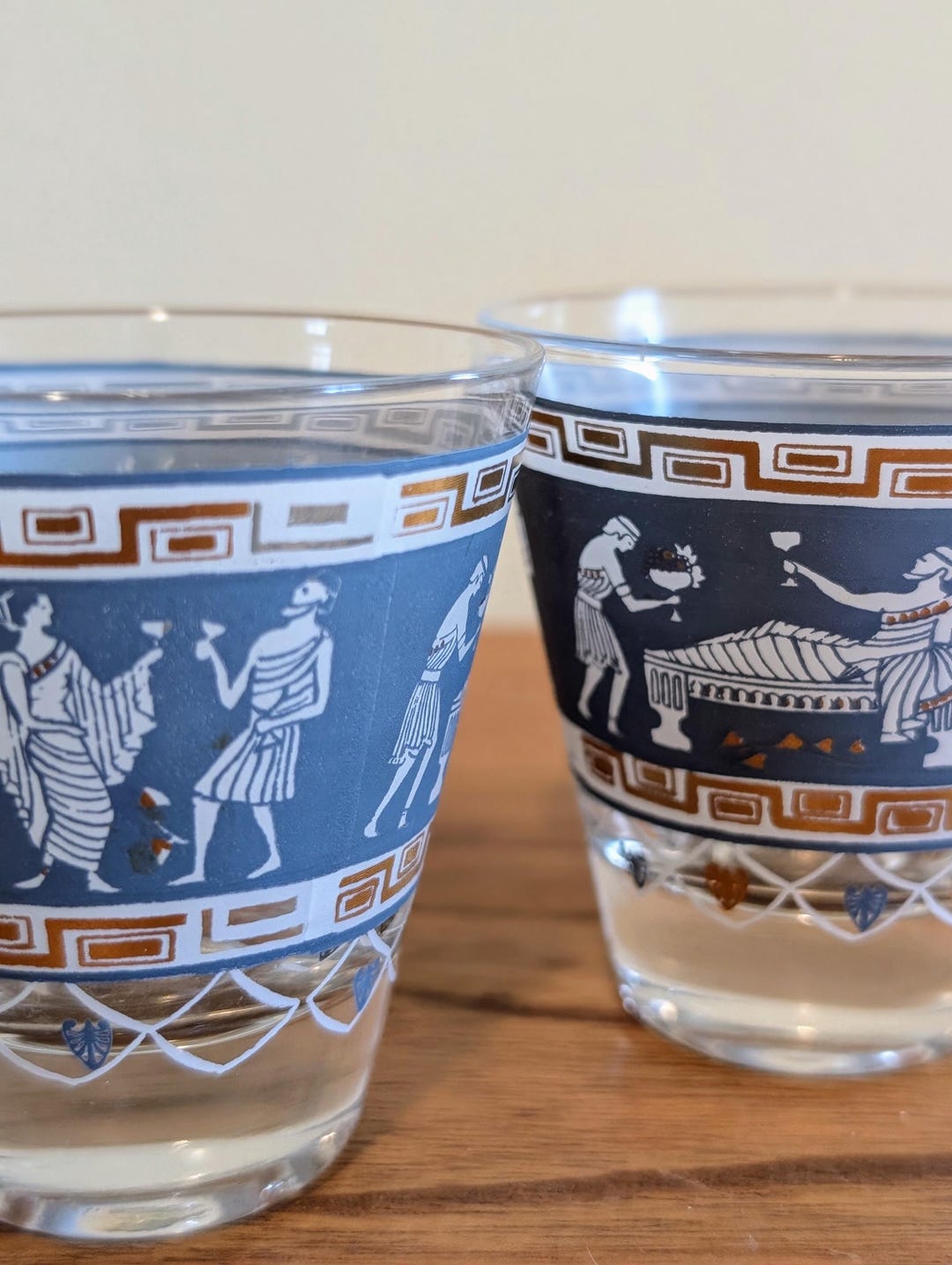 Vintage Greek Revival Small Cocktail Glasses Set of Two by Cera ...