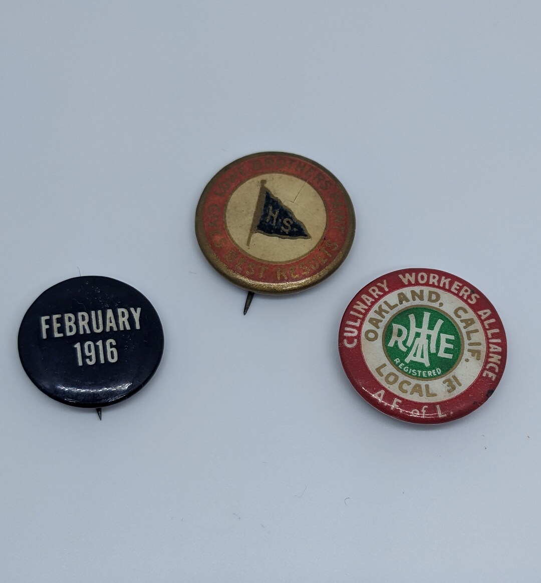 Vintage Pins Collectible Pins Celluloid Pinbacks Union Badge February ...