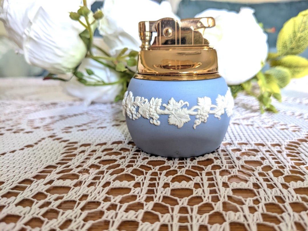 Wedgwood Jasperware Lighter Light Blue and Gold Never Used Vintage - Etsy