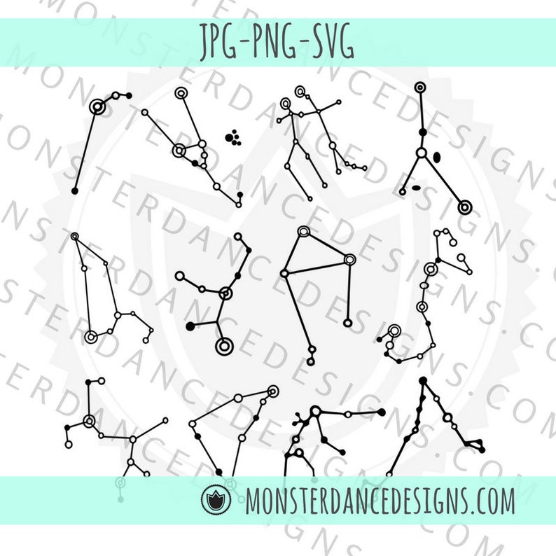 Zodiac Constellation Digital SVG Stencils - Etsy