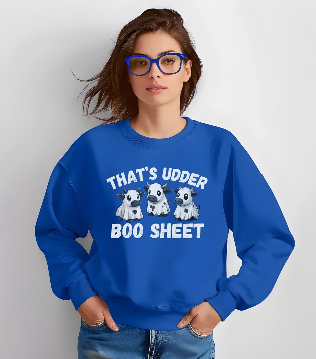 That's Udder Boo Sheet, Funny Ghostly Cows, Unique Sweatshirt ...