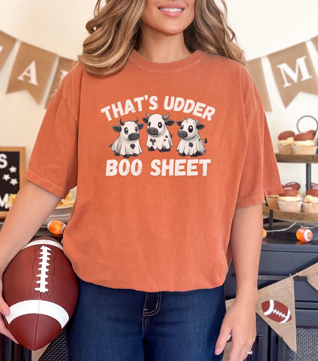 That's Udder Boo Sheet, Funny Cow Ghost T-shirt, Spooky Tee, Ghost Cow ...