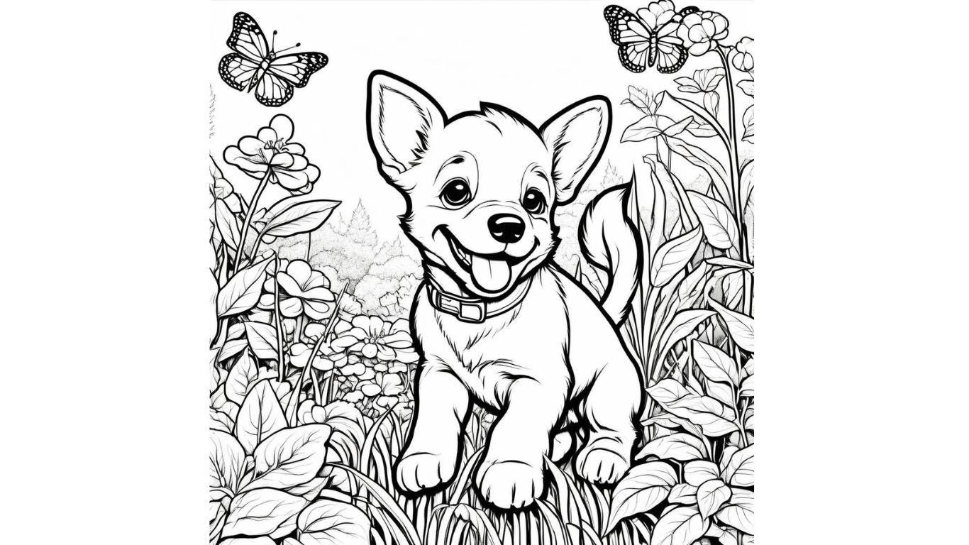 Puppy Coloring Book - Etsy
