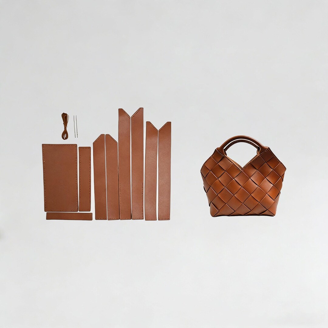 DIY Women’s Leather Bag Kit – Woven Handbag Materials Pack With Video ...