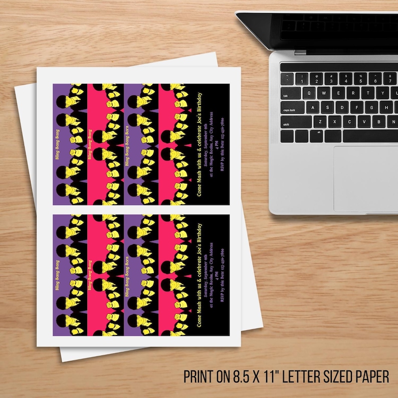 Printable Invite, Birthday Invitation, Mashle, Magic and Muscles, Anime ...