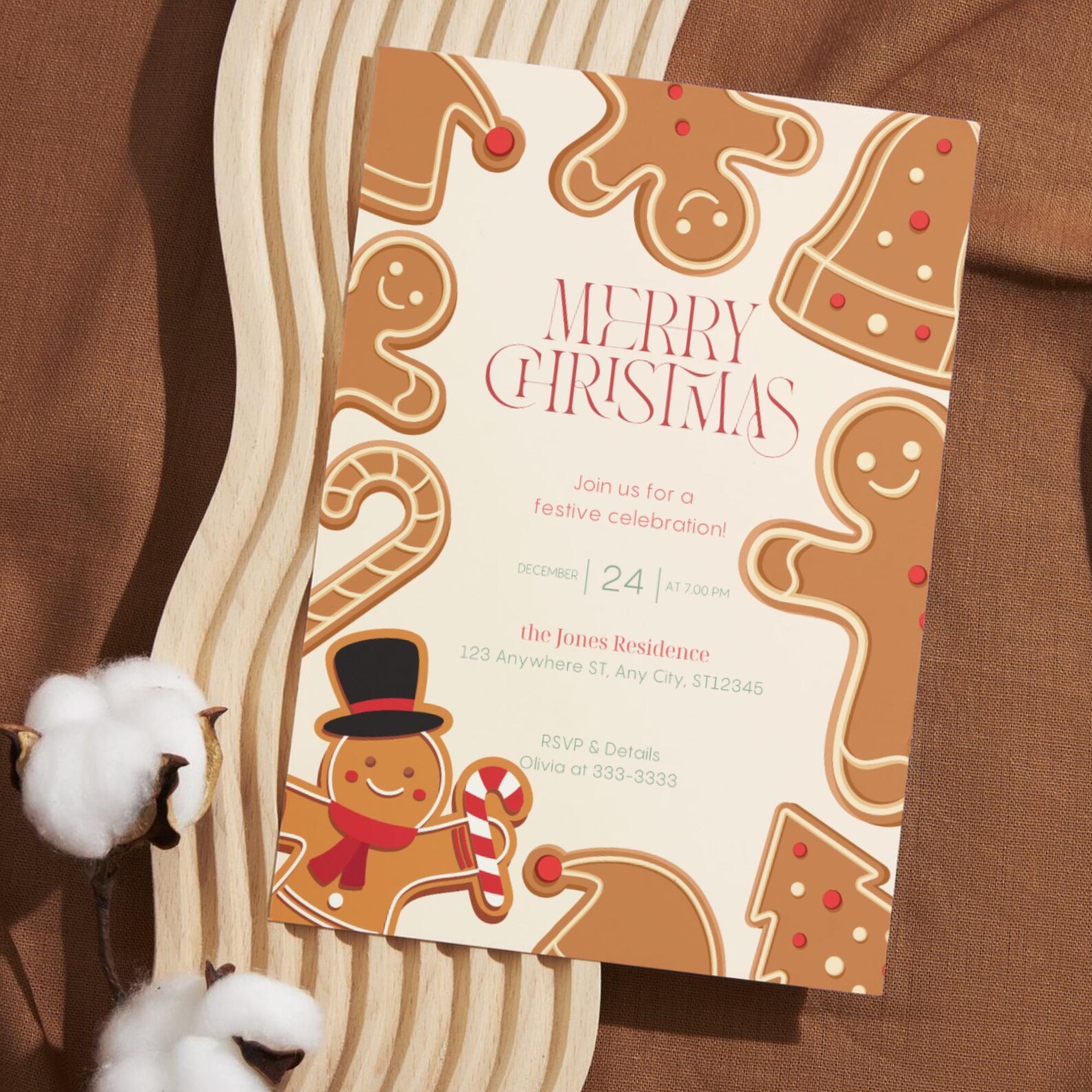 Editable Cute Christmas Party Invitation | Canva Template | Merry ...