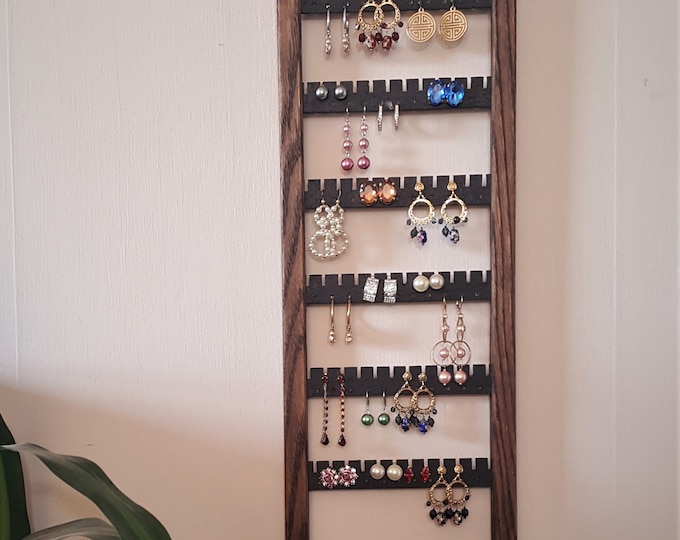 168 Pair Hanging Earring Holder Jewelry Holder, Oak, Wood, Necklace ...