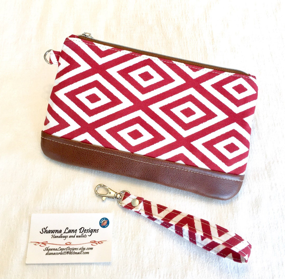 Wristlet, Wallet, Cell Phone Wristlet, Red Wristlet, Small Handbag ...