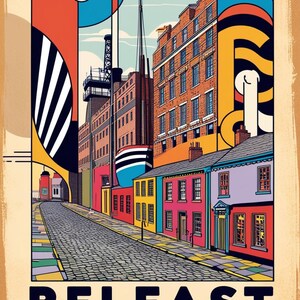 Vintage Belfast Posters - Hand-drawn Northern Ireland Cityscapes, RMS ...