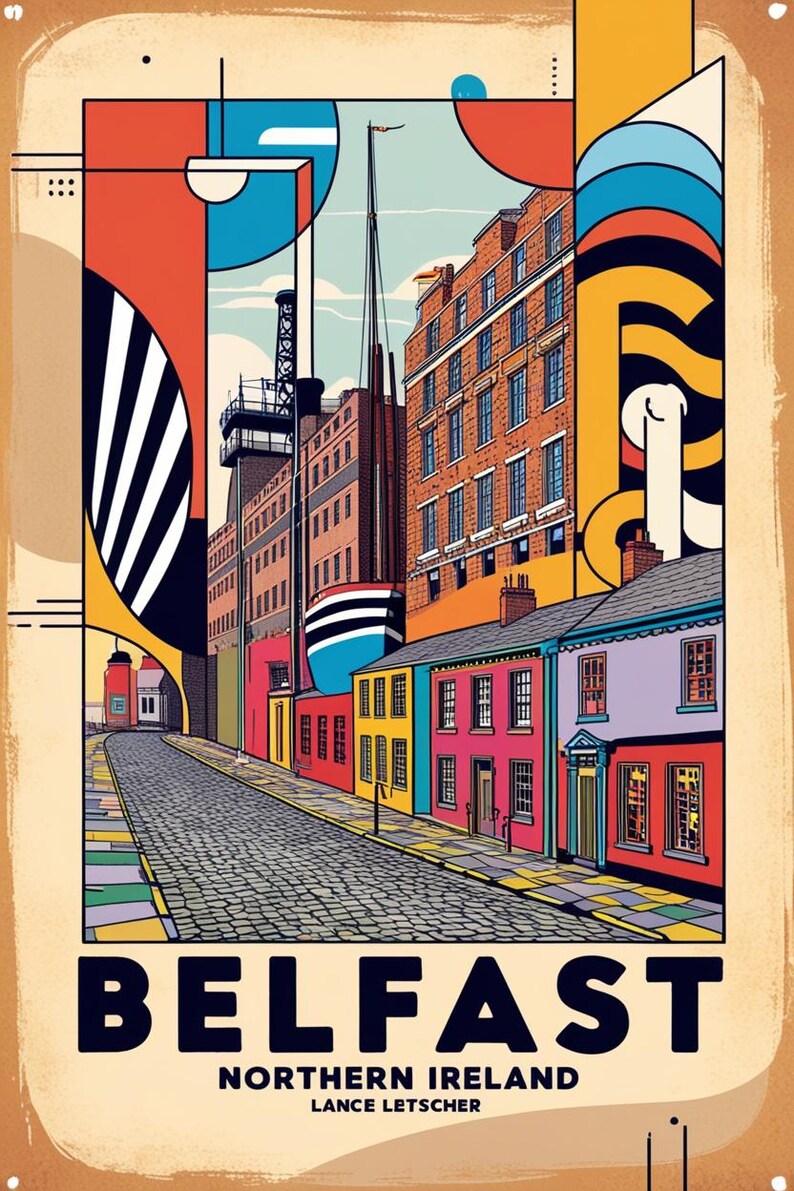 Vintage Belfast Posters - Hand-drawn Northern Ireland Cityscapes, RMS ...