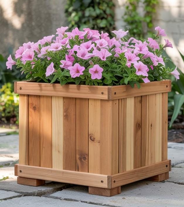 DIY Wooden Planter Box Plans | Cedar Raised Garden Bed PDF | Outdoor ...