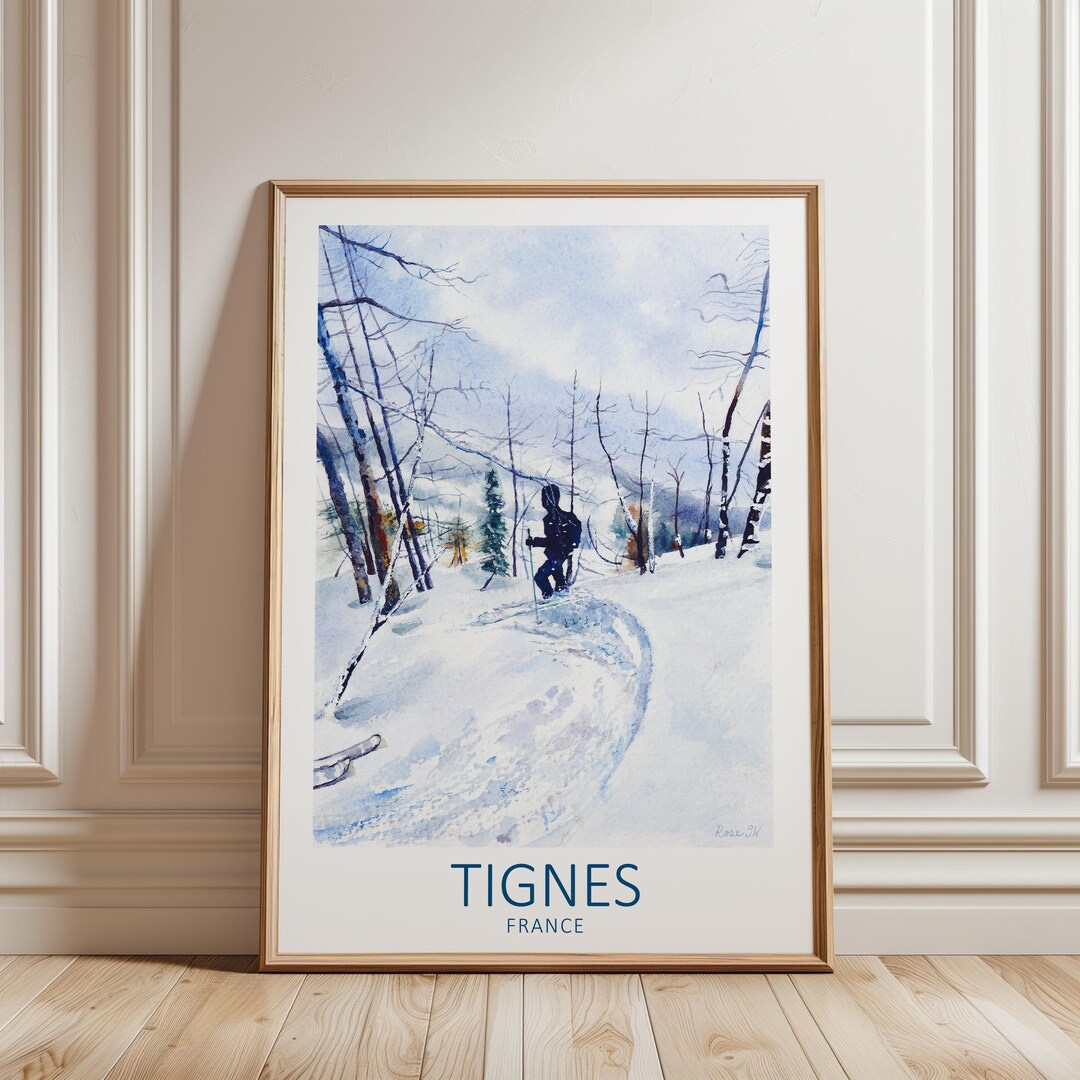 Hand-painted Tignes Watercolour Travel Poster - High Quality Digital ...