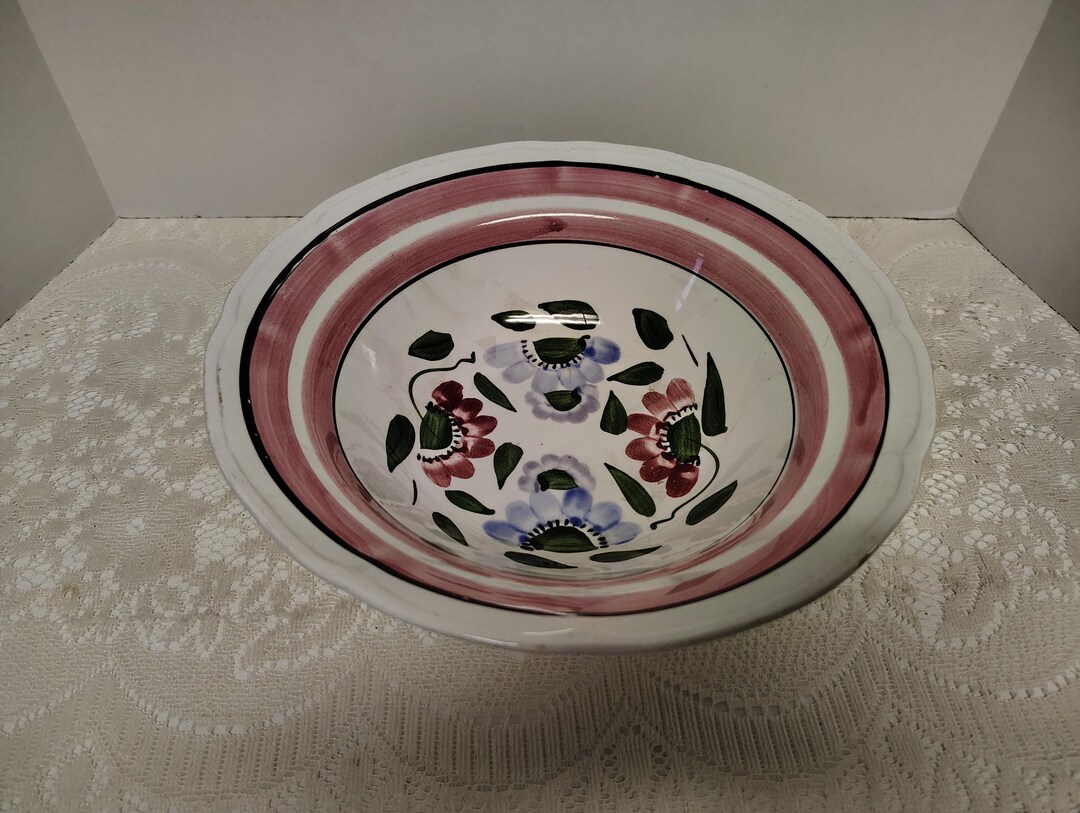 Vintage Jack Richter Sasai Pink Floral Serving Bowl... Treasuresbyflick ...