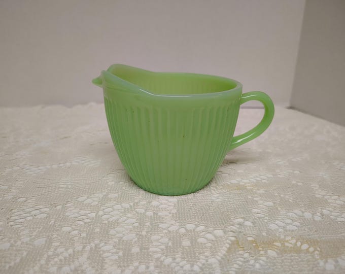 1950’s Jadeite Jane Ray Creamer Vintage Fire King Oven Ware Green Glass ...