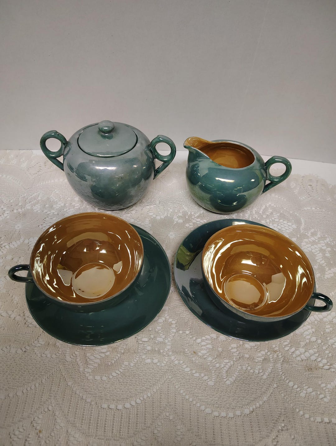 7 Pieces, Japanese Lusterware Tea Set... Treasuresbyflick - Etsy