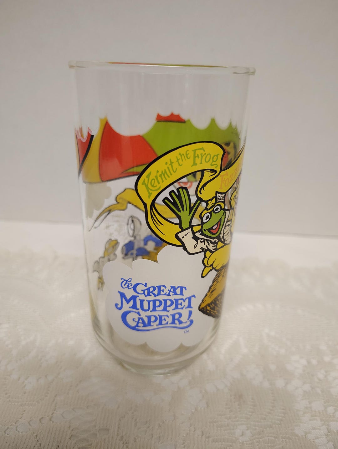 Vintage 1981 Great Muppet Caper Drinking Glass, Kermit the Frog, Fozzie ...
