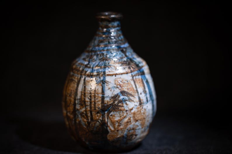 Sake Bottle | Kohiki Tokkuri Sake Flask | Japanese Pottery | Handmade ...
