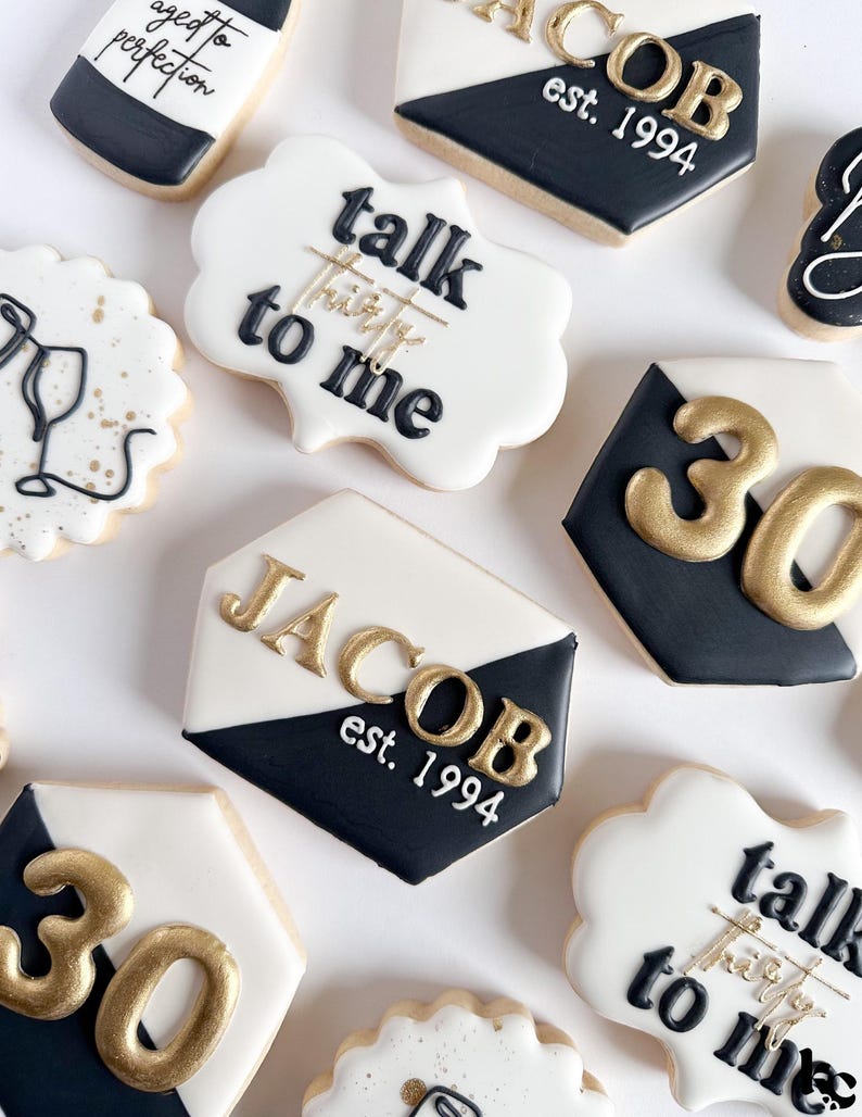 Talk Thirty to Me - Custom Sugar Cookies - Birthday Cookies - Royal ...