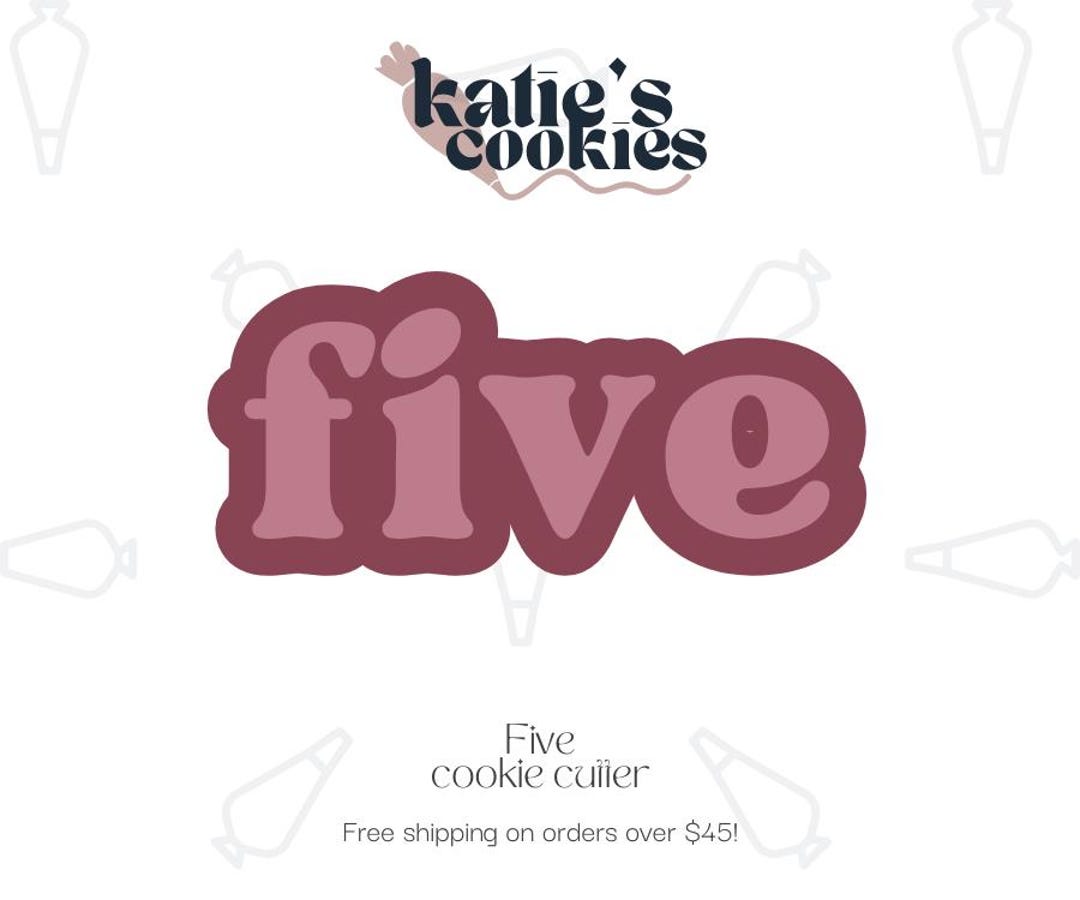 Five Cookie Cutter (multiple Sizes Available) - Number Cookie Cutter ...