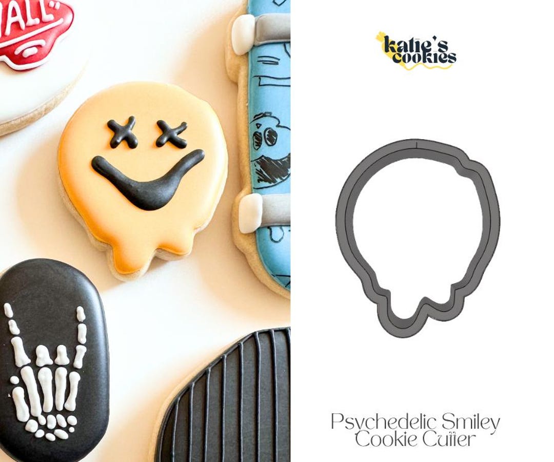 Psychedelic Smiley Cookie Cutter (multiple Sizes Available) - Rad ...