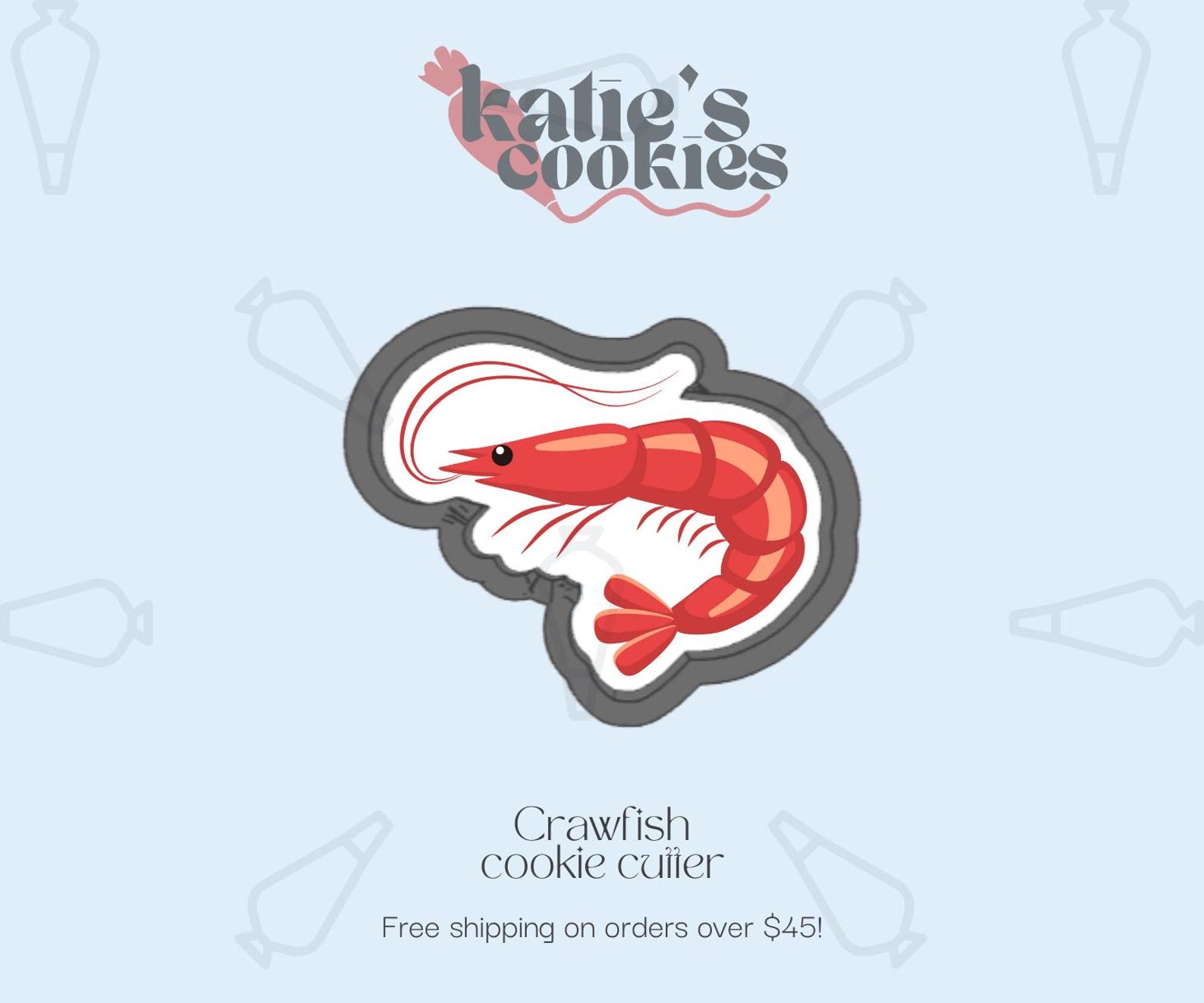 Crawfish Cookie Cutter (multiple Sizes Available) - Seafood Boil - 3D ...