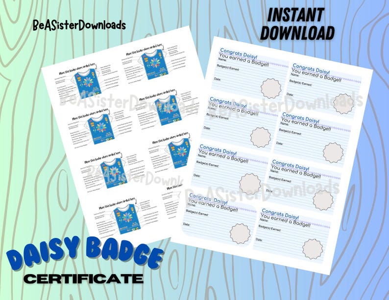 Daisy Badge Certificate - Etsy