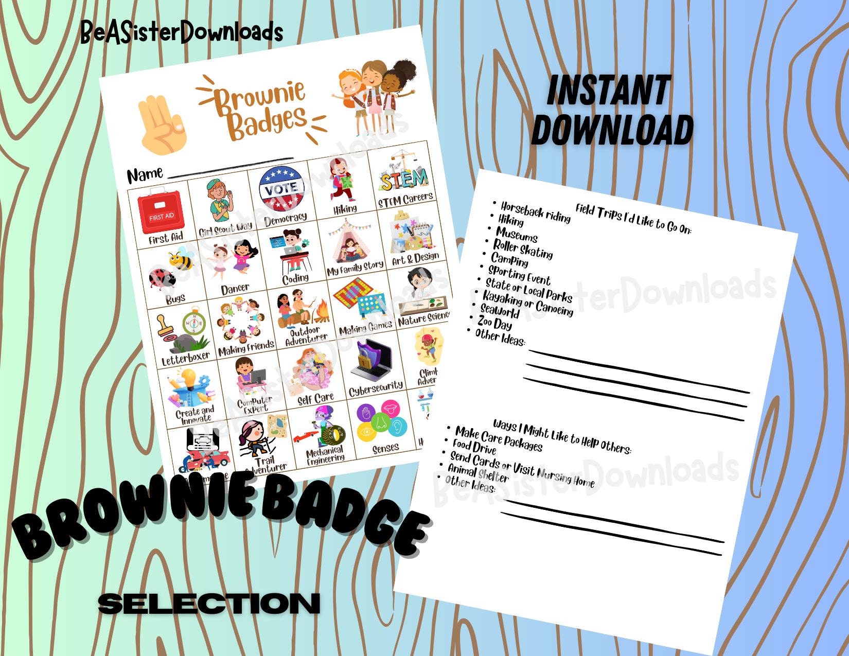 Brownie Badge Choice Survey Girl Scouts - Etsy