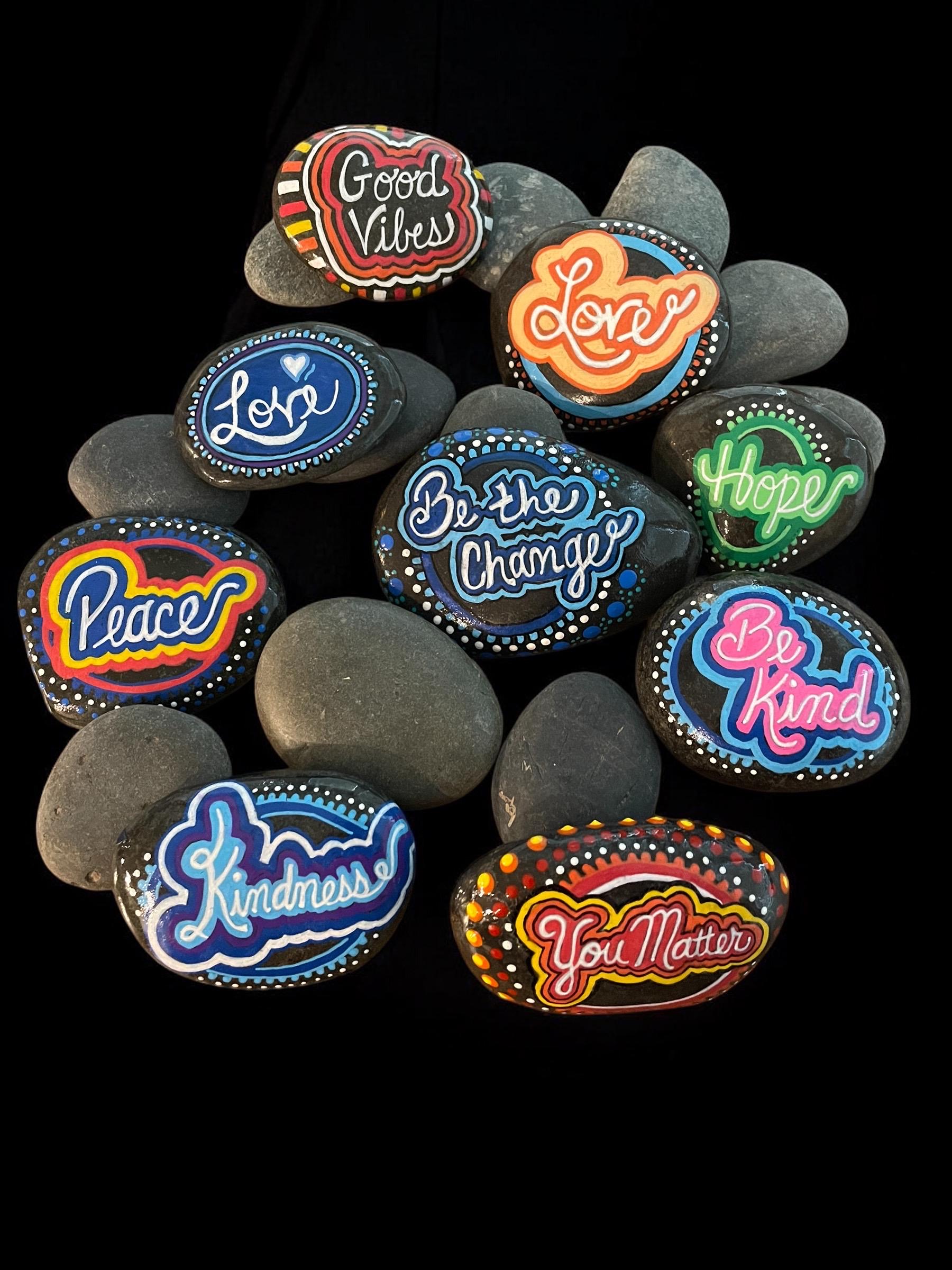 Hand-painted Inspirational Rocks: Positive Affirmations, Motivational ...