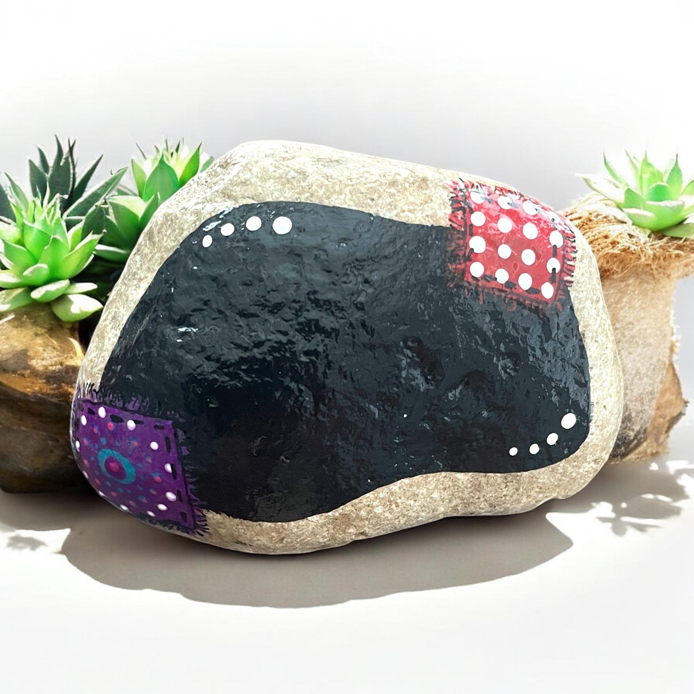 Message Stones L Hand-painted Chalkboard Rocks | Customizable Quilted ...