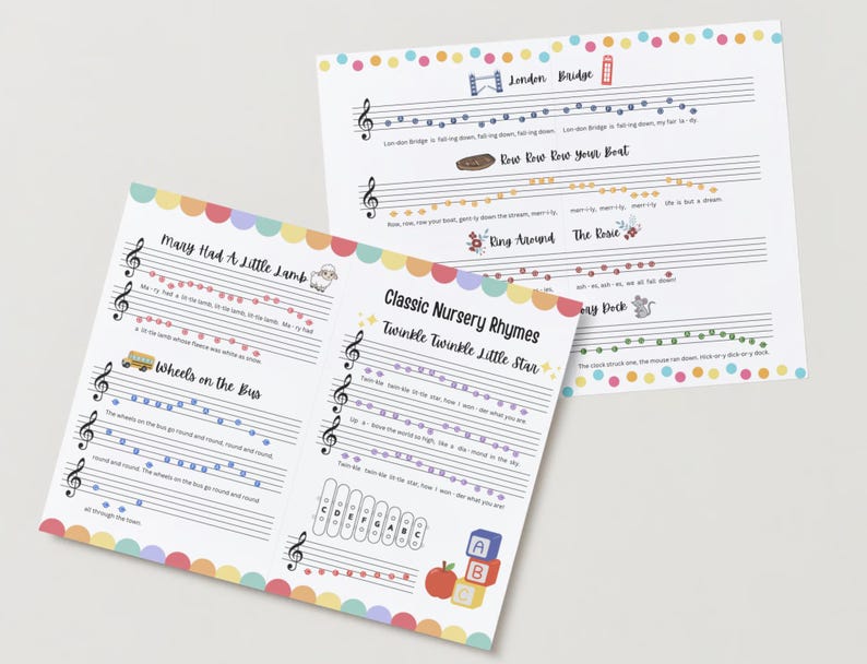 Nursery Rhymes for Little Kids: Sheet Music for Xylophone and Piano ...