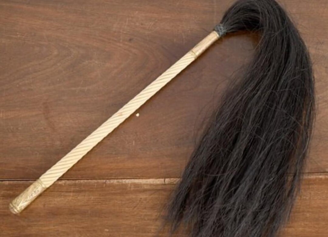 Antique Fly Whisk With Carved Bone Handle & Horse Hair W.D. Frederick ...