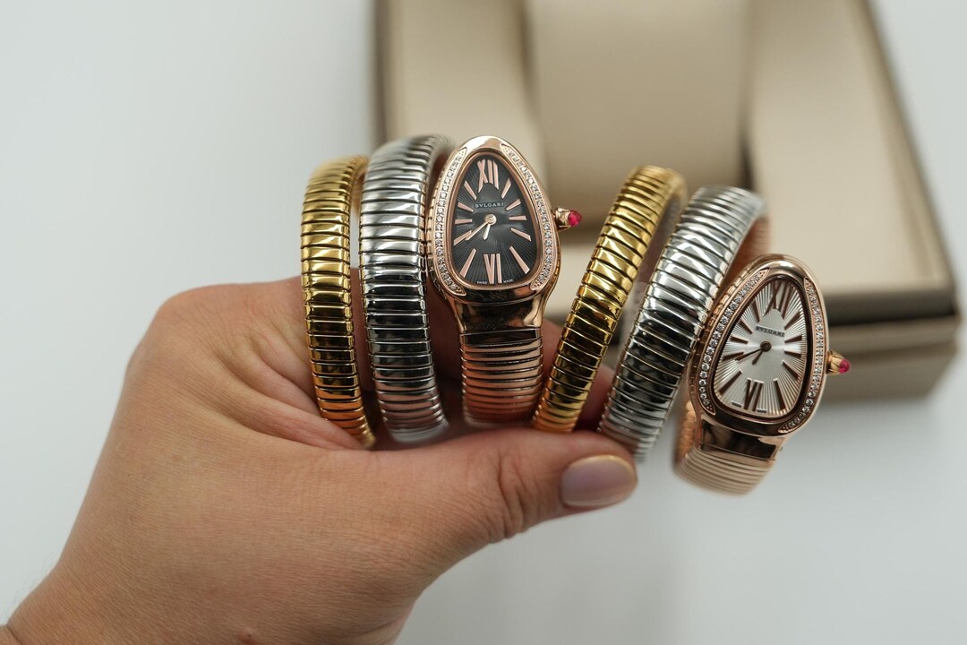 Vintage Multi Color Serpenti Watch Mother of Pearl Dial Watch Snake ...